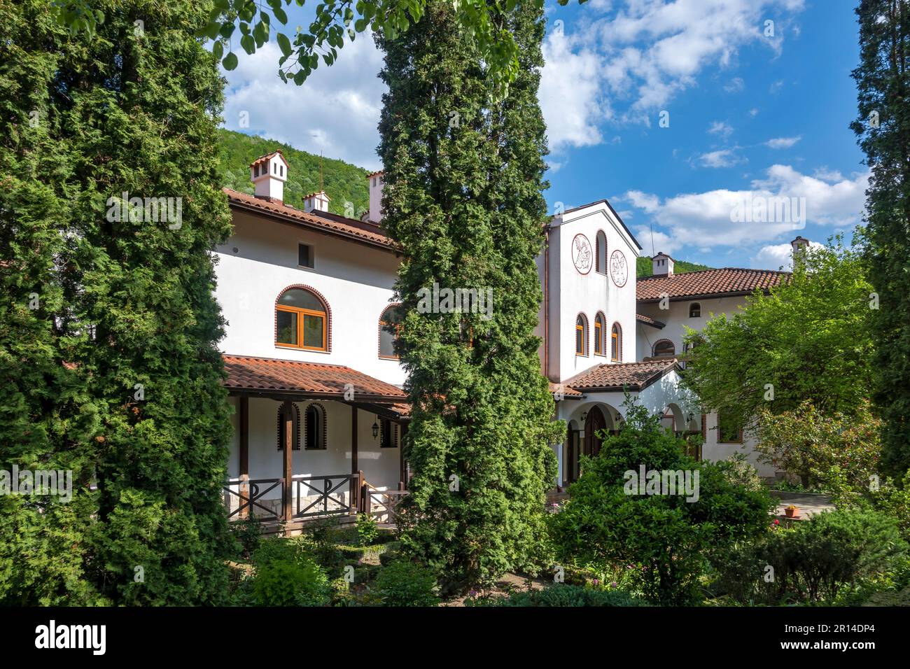 Spring view of Vrachesh Monastery, dedicated to Holy Forty Martyrs of ...