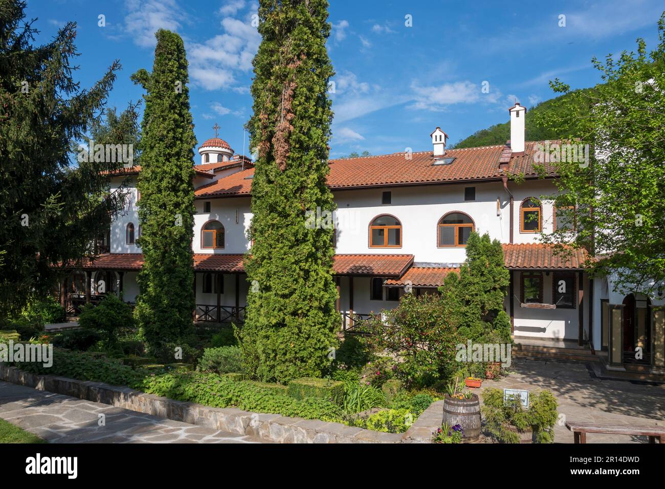 Spring view of Vrachesh Monastery, dedicated to Holy Forty Martyrs of ...