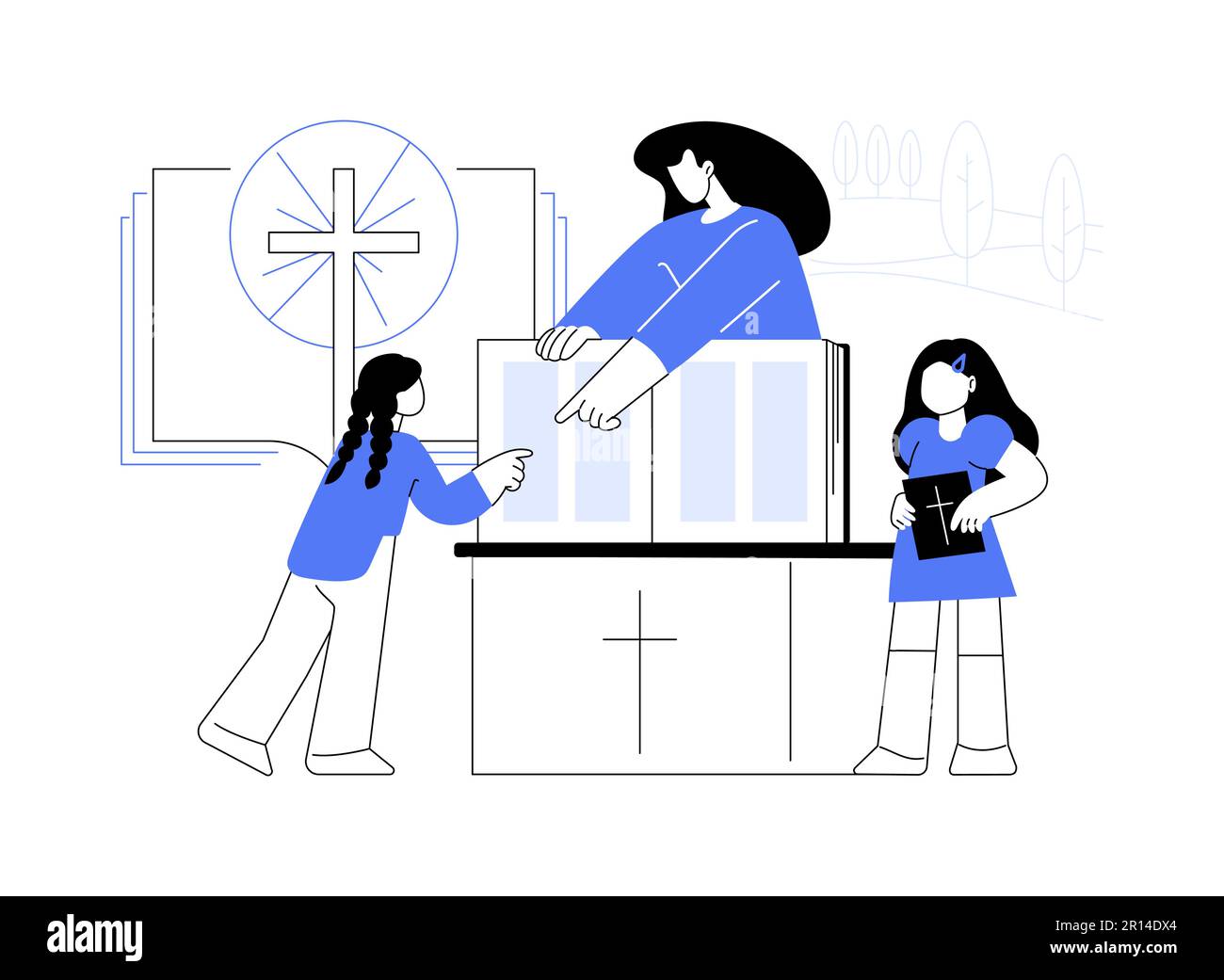 Religious summer camp abstract concept vector illustration Stock Vector ...