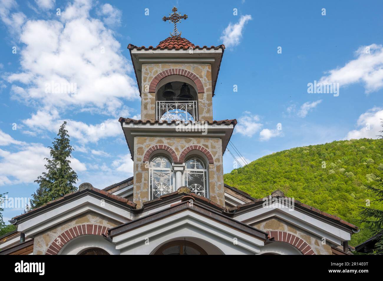 Spring view of Vrachesh Monastery, dedicated to Holy Forty Martyrs of ...