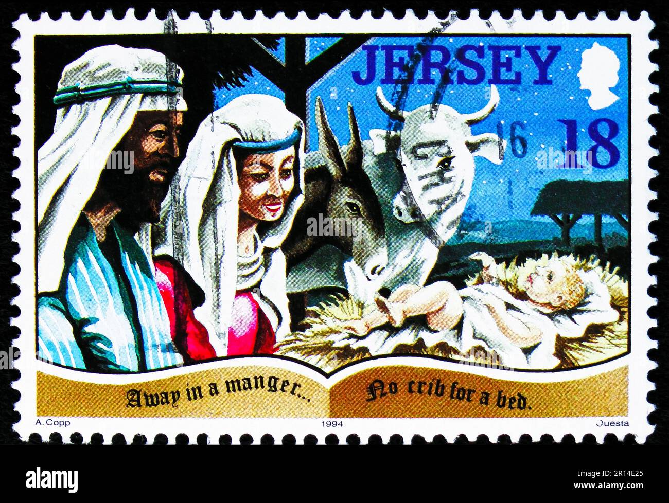 MOSCOW, RUSSIA - APRIL 08, 2023: Postage stamp printed in Jersey shows ...