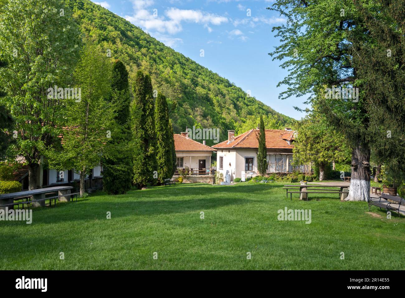 Spring view of Vrachesh Monastery, dedicated to Holy Forty Martyrs of ...