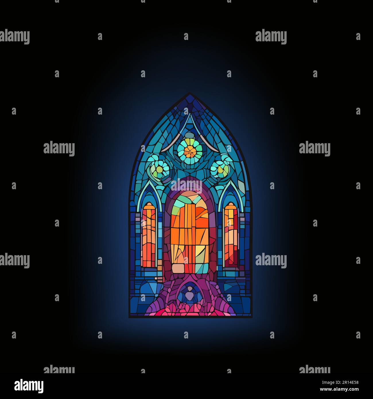Catholic or Christian decorations.Church panes decorated with colored ...