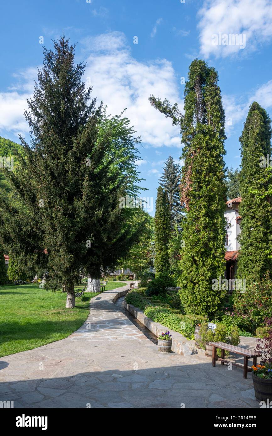 Spring view of Vrachesh Monastery, dedicated to Holy Forty Martyrs of ...