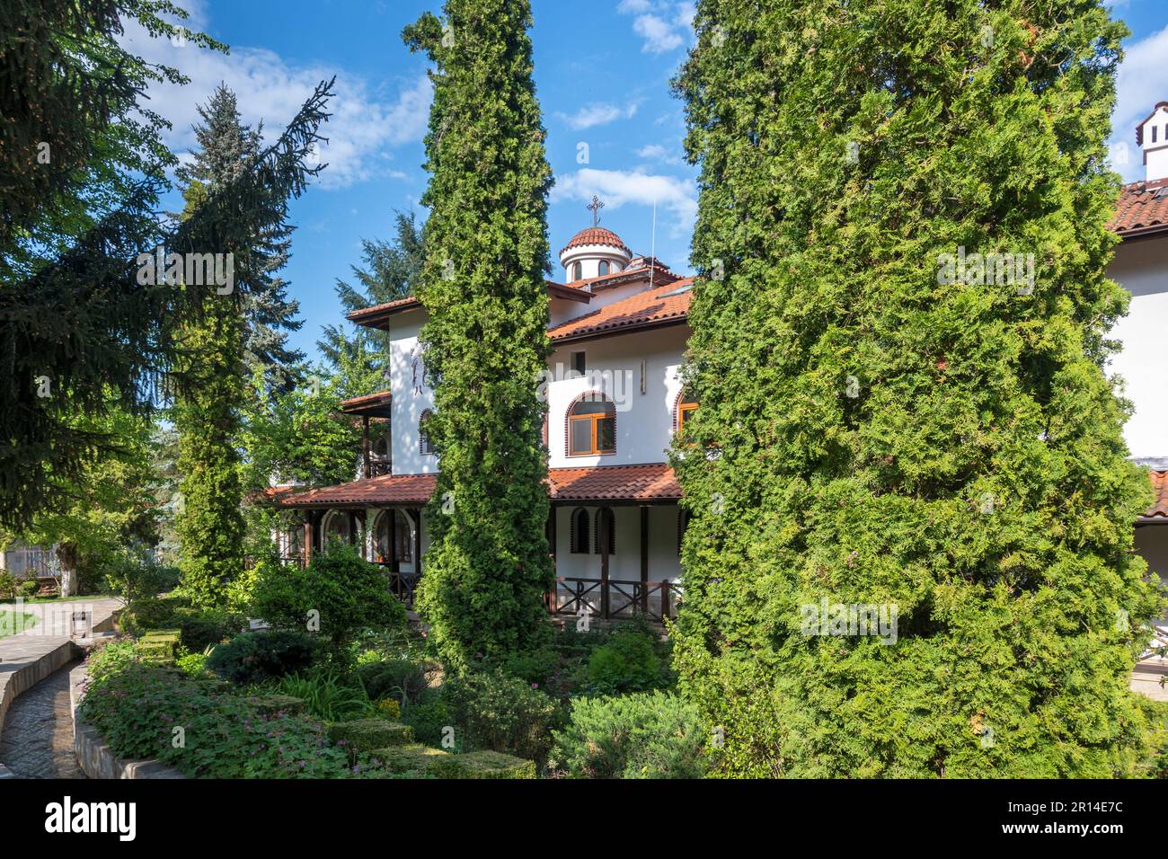 Spring view of Vrachesh Monastery, dedicated to Holy Forty Martyrs of ...