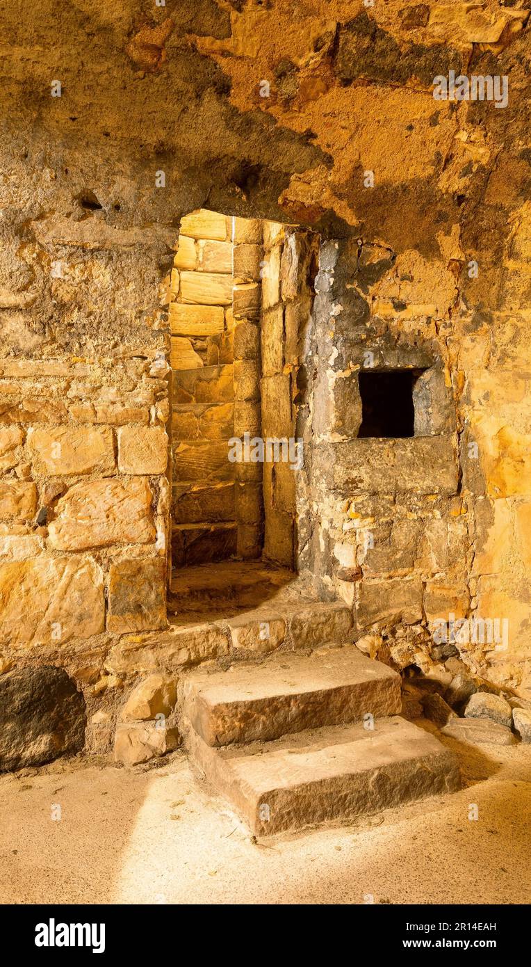 Stone spiral Staircase inside Inchcolm Abbey, Inchcolm Island, Scotland, UK Stock Photo - Alamy
