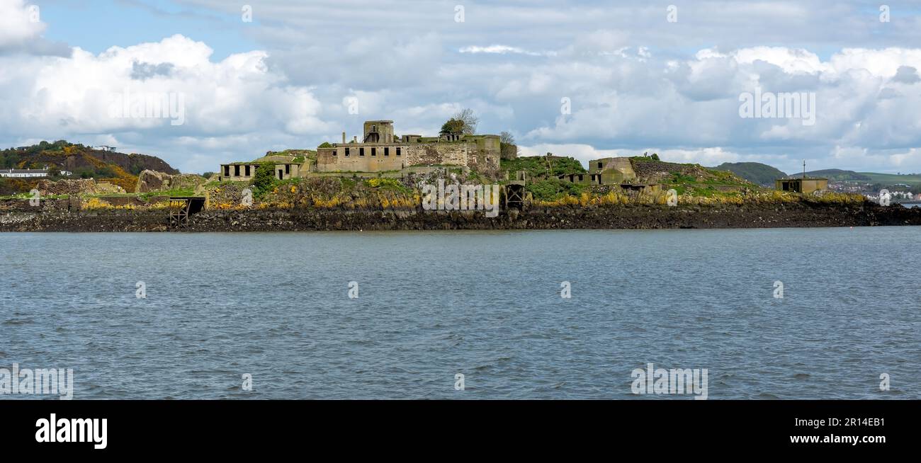 Inchgarvie Island was used for defence and a lookout in the World War ...