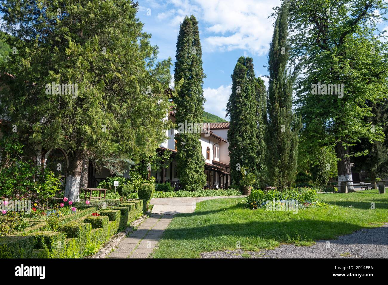 Spring view of Vrachesh Monastery, dedicated to Holy Forty Martyrs of ...