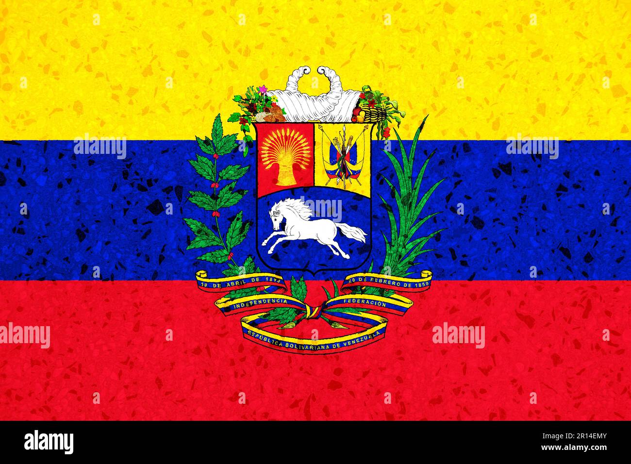 Flag of the Venezuela on a textured background. Concept collage Stock ...