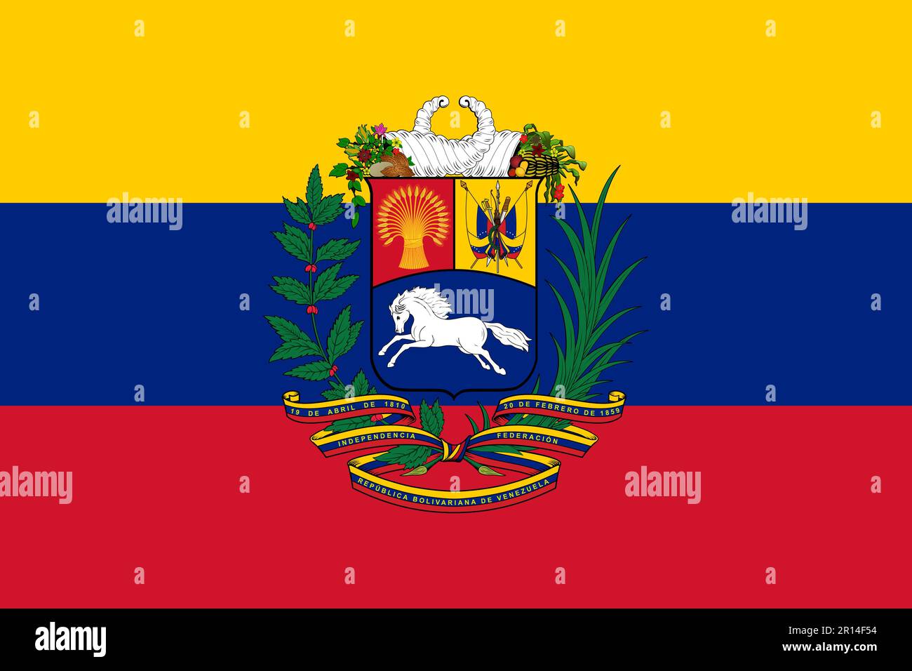 The official current flag of Venezuela. National flag of Venezuela ...