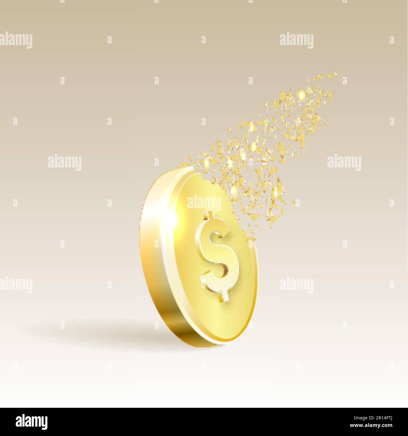 3d realistic gold coin icon. With dollar sign Stock Vector Image & Art ...