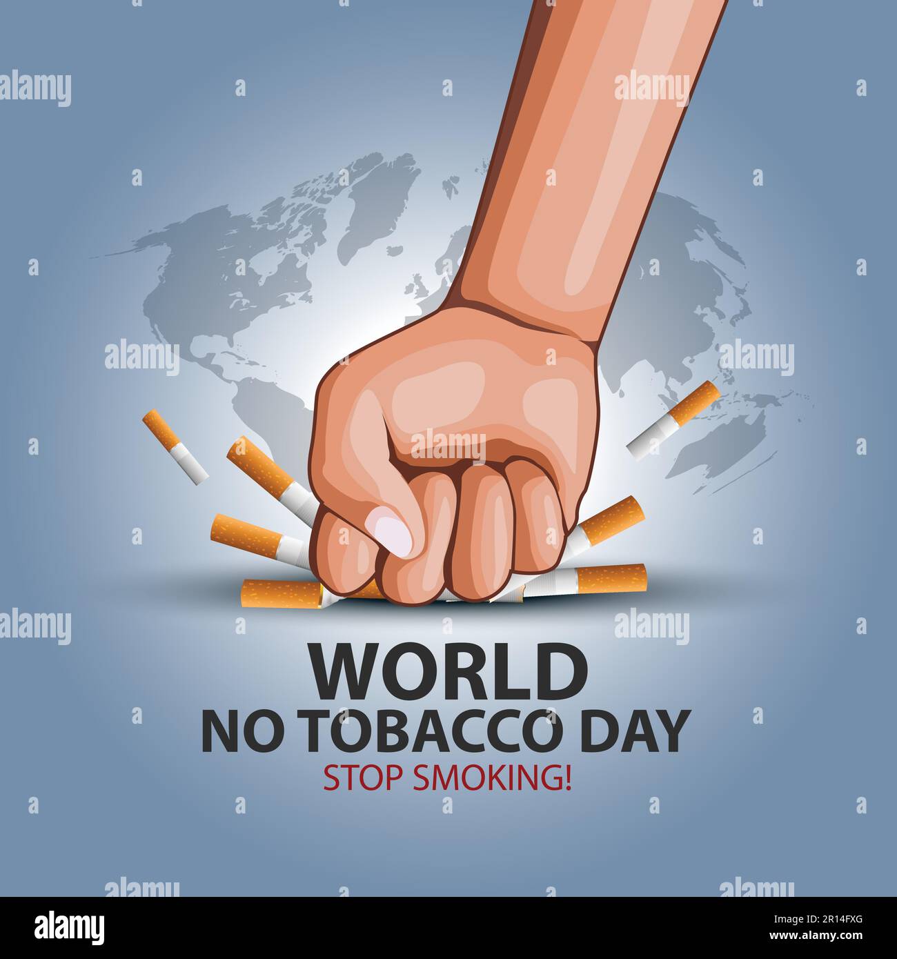world no tobacco day poster. Consumed cigarettes. abstract vector ...