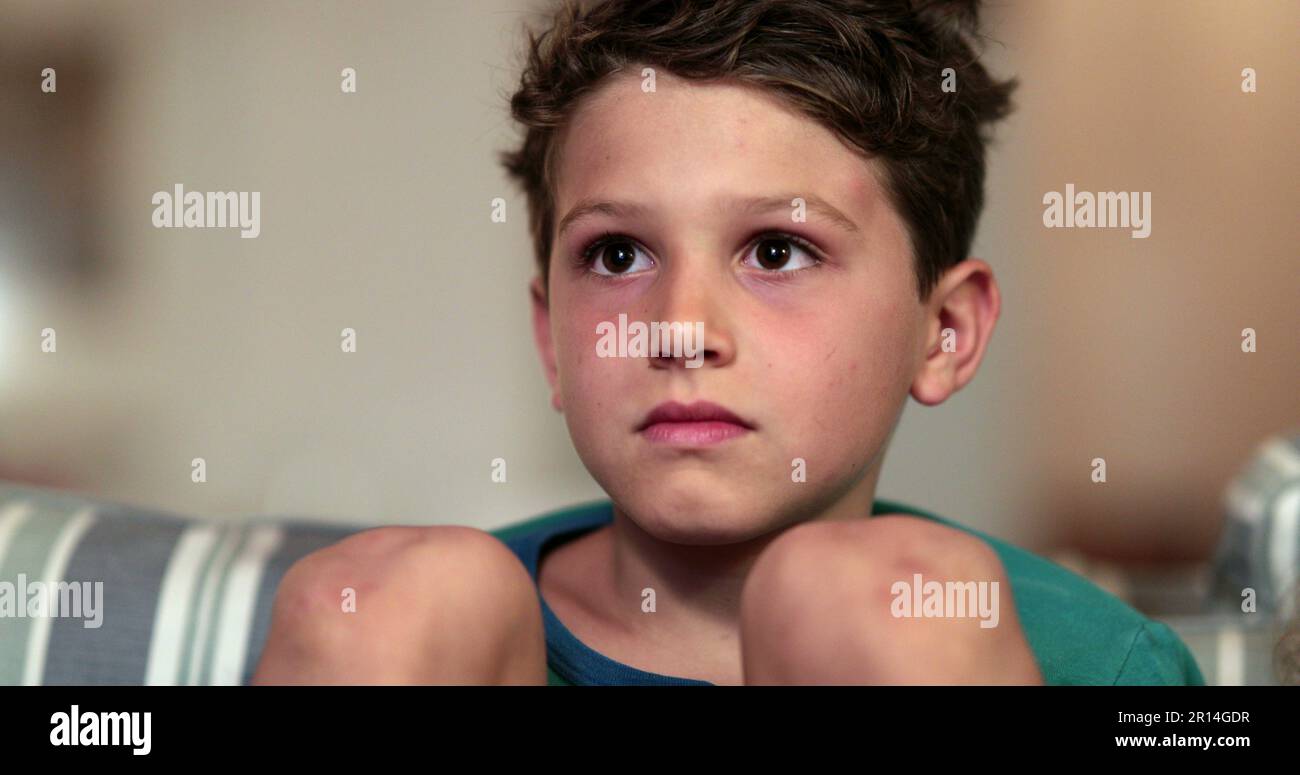 Serious young boy child night hi-res stock photography and images - Alamy