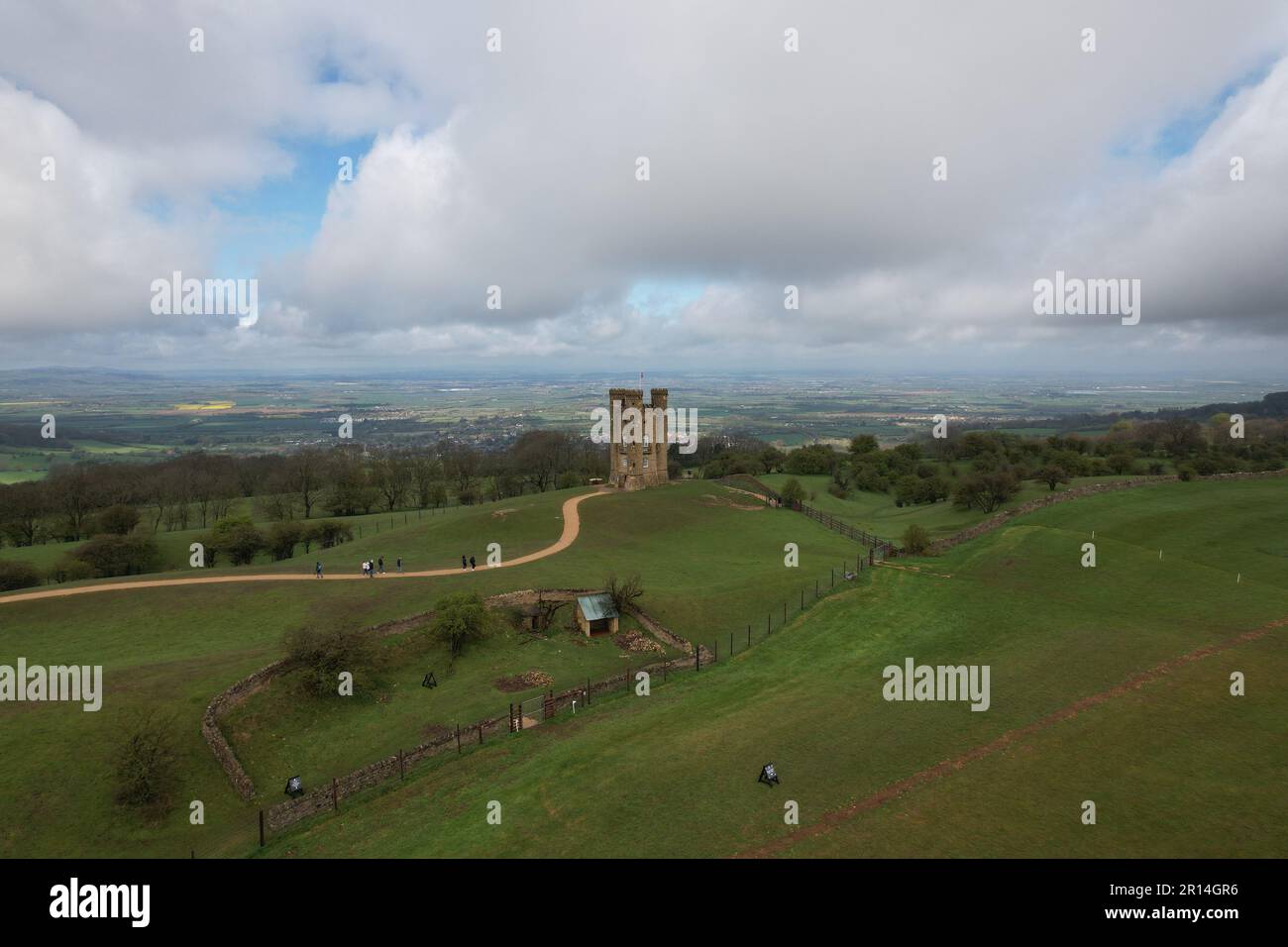 Aerial drone view cotswolds hills hi-res stock photography and images ...