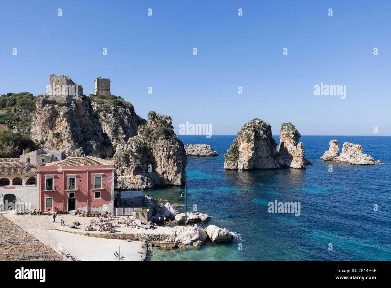 Scopello beach in the province of Trapani in Sicily, italy Stock Photo ...