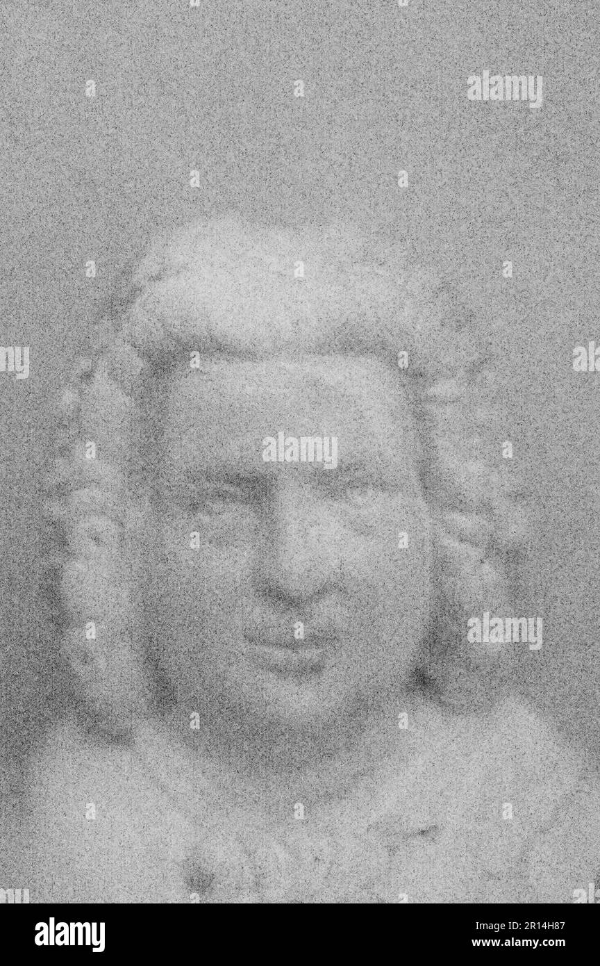 Marble model of head of composer Johann Sebastian Bach Stock Photo - Alamy