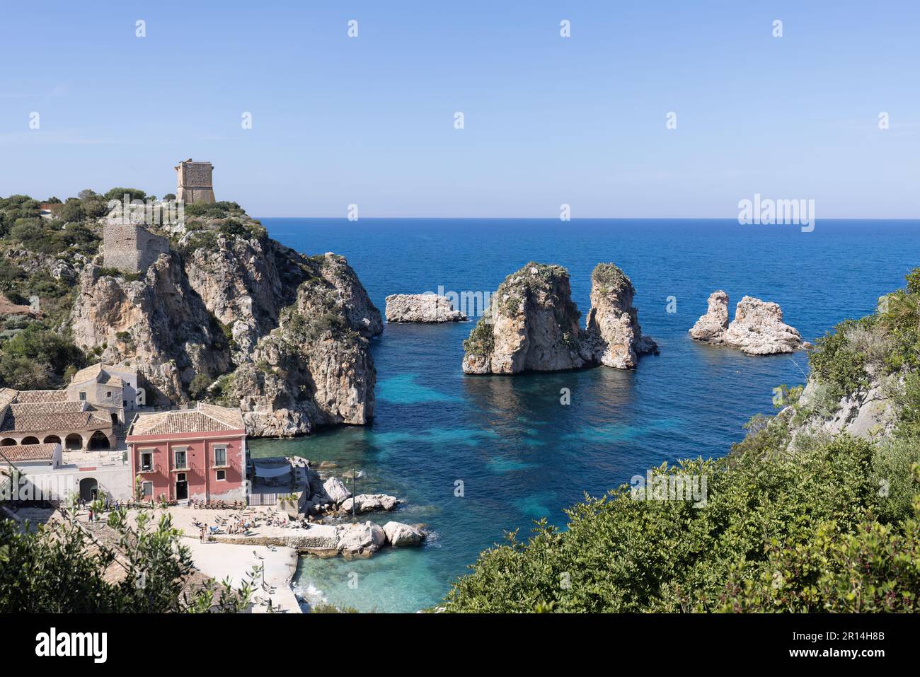 Scopello beach in the province of Trapani in Sicily, italy Stock Photo ...