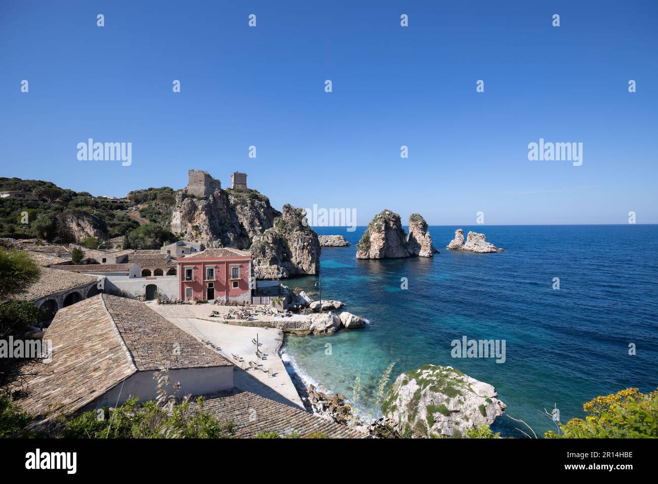 Scopello beach in the province of Trapani in Sicily, italy Stock Photo ...