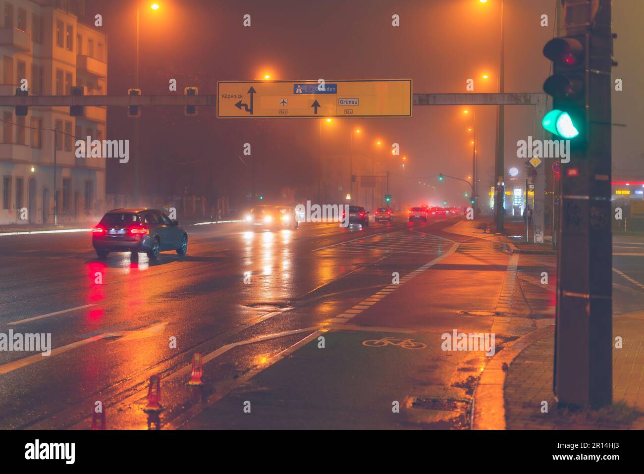 A main street in Berlin-Germany, Adlergestell direction Berlin-Grünau ...