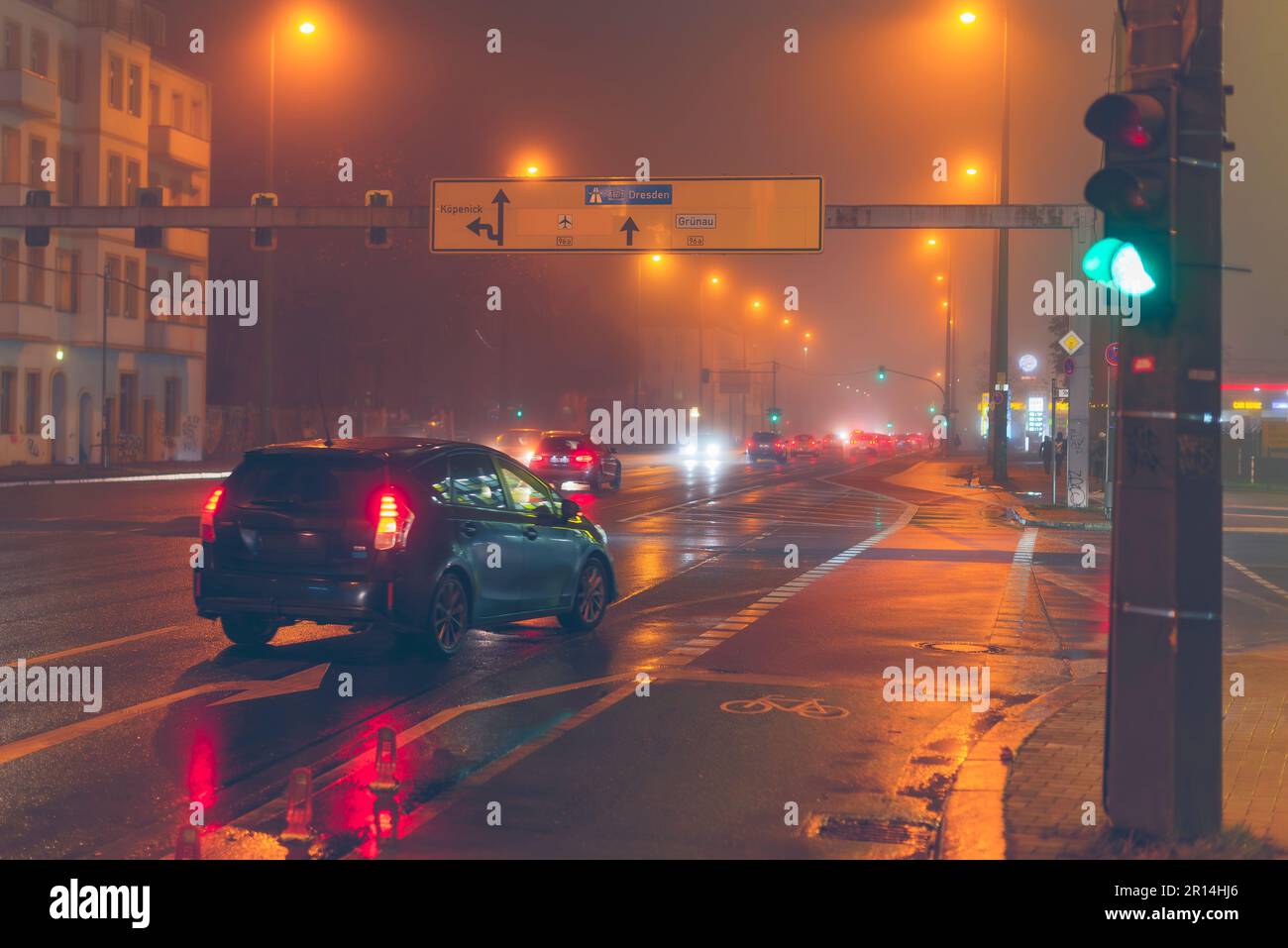 A main street in Berlin-Germany, Adlergestell direction Berlin-Grünau ...