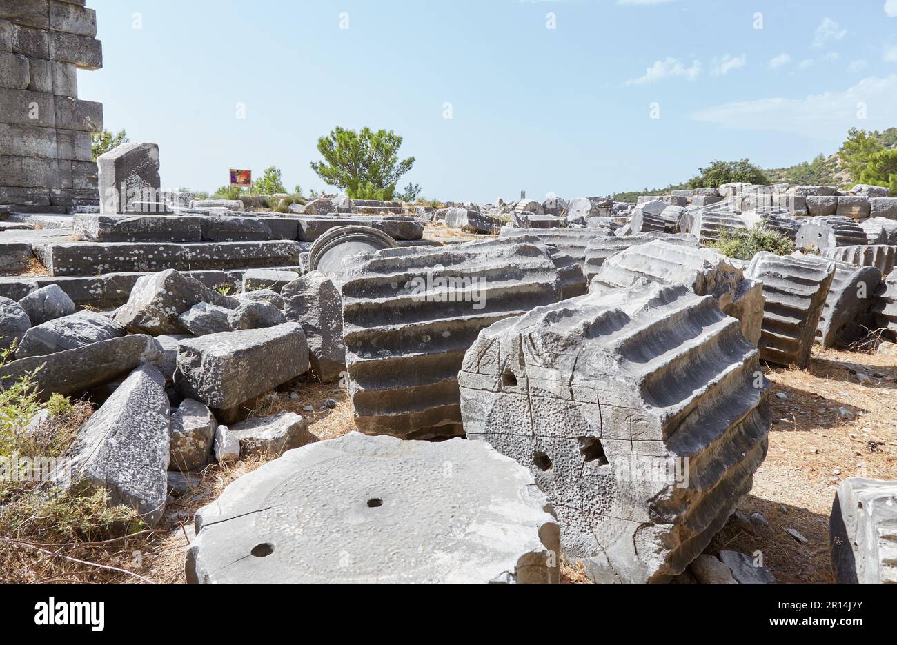 The Ancient Ionian Ruins of Priene in Aydin Province, Turkey Stock ...