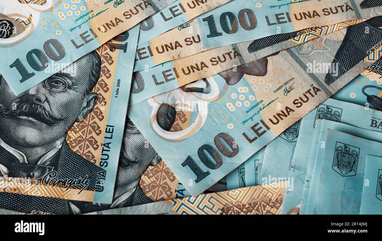 Romanian banknote texture hi-res stock photography and images - Alamy