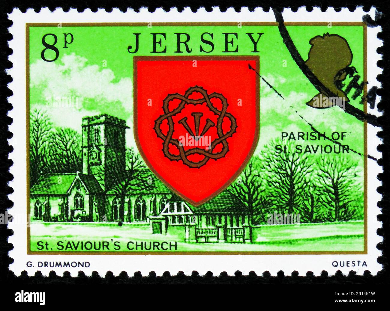 MOSCOW, RUSSIA - APRIL 08, 2023: Postage stamp printed in Jersey shows ...