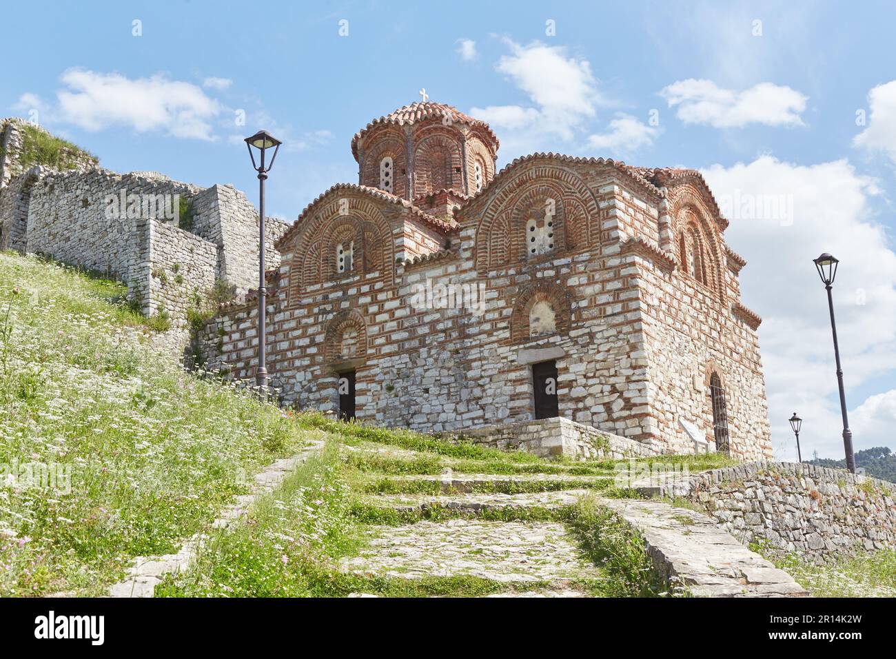 The Medieval Berat Castle in central Albania Stock Photo - Alamy