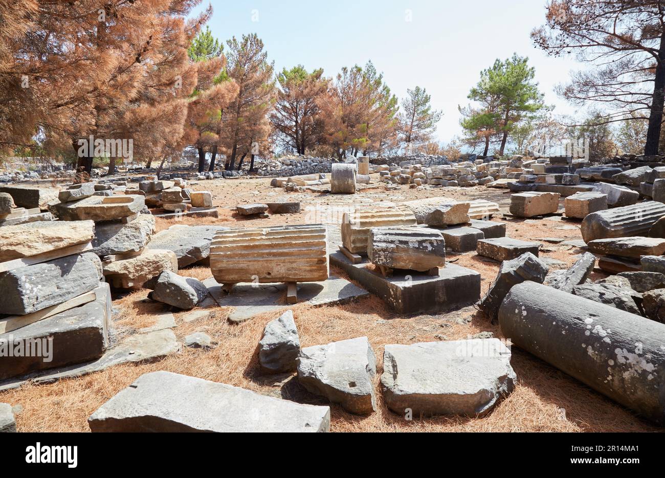 The Ancient Ionian Ruins of Priene in Aydin Province, Turkey Stock ...