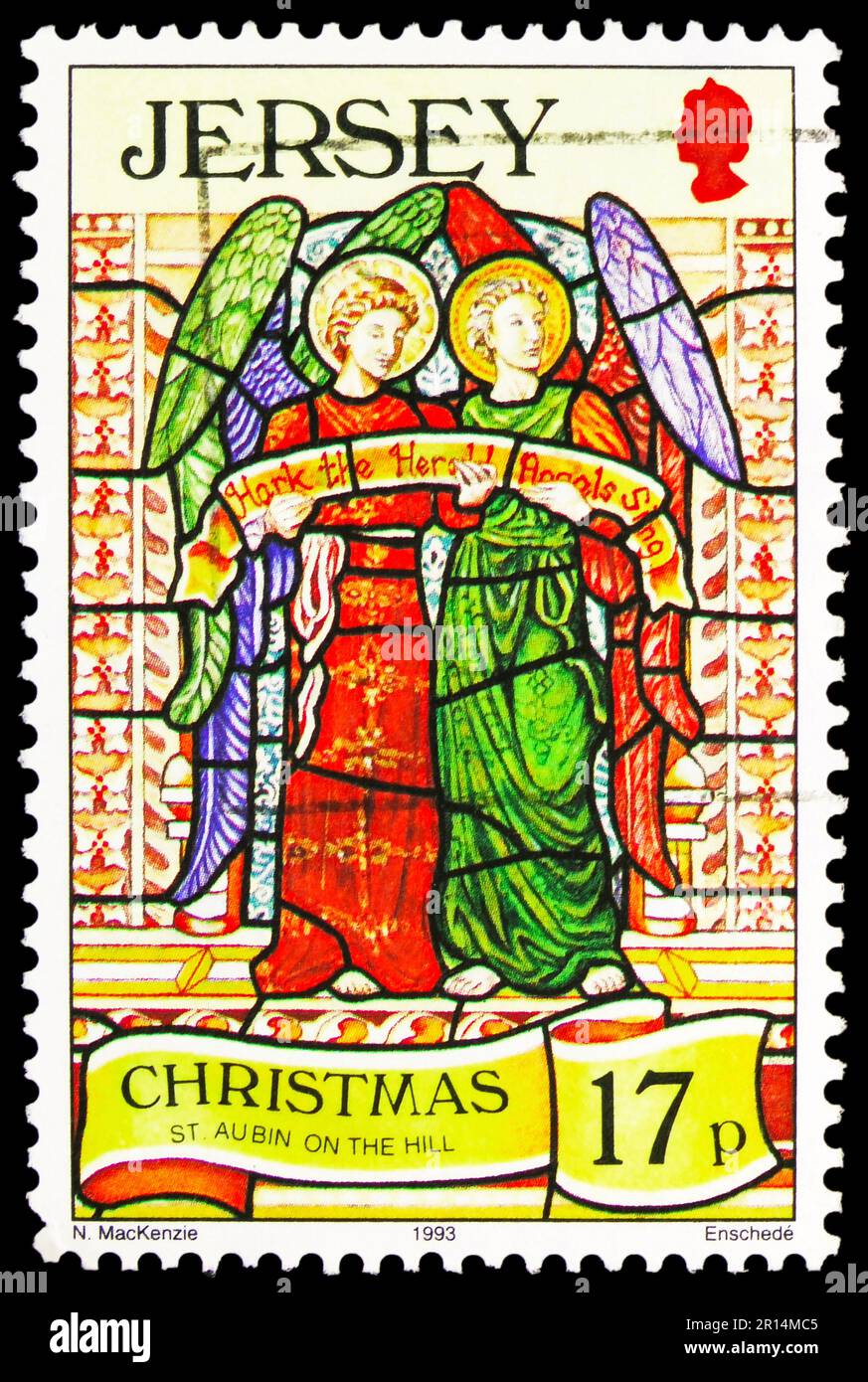 MOSCOW, RUSSIA - APRIL 08, 2023: Postage stamp printed in Jersey shows ...