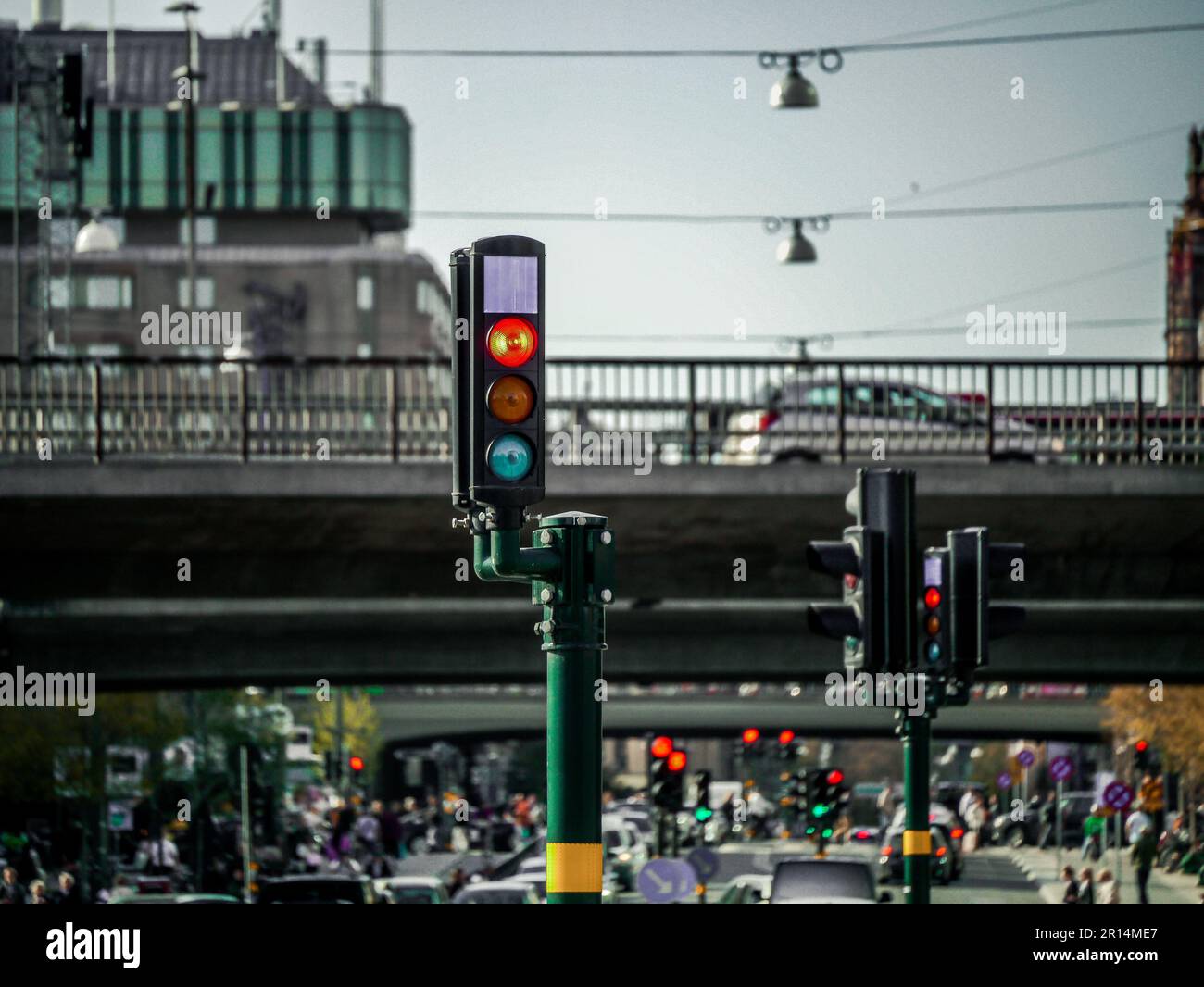 Intersection sign against building hi-res stock photography and images ...