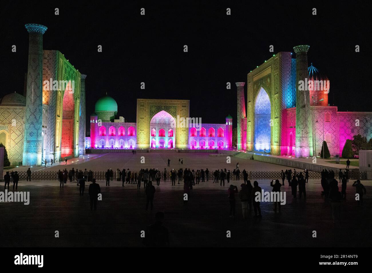 sound and light show at registan square samarkand uzbekistan Stock ...