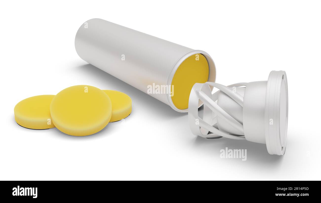 Minimalistic and Clean Vitamin C Tablet Packaging Mockup that Provides ...