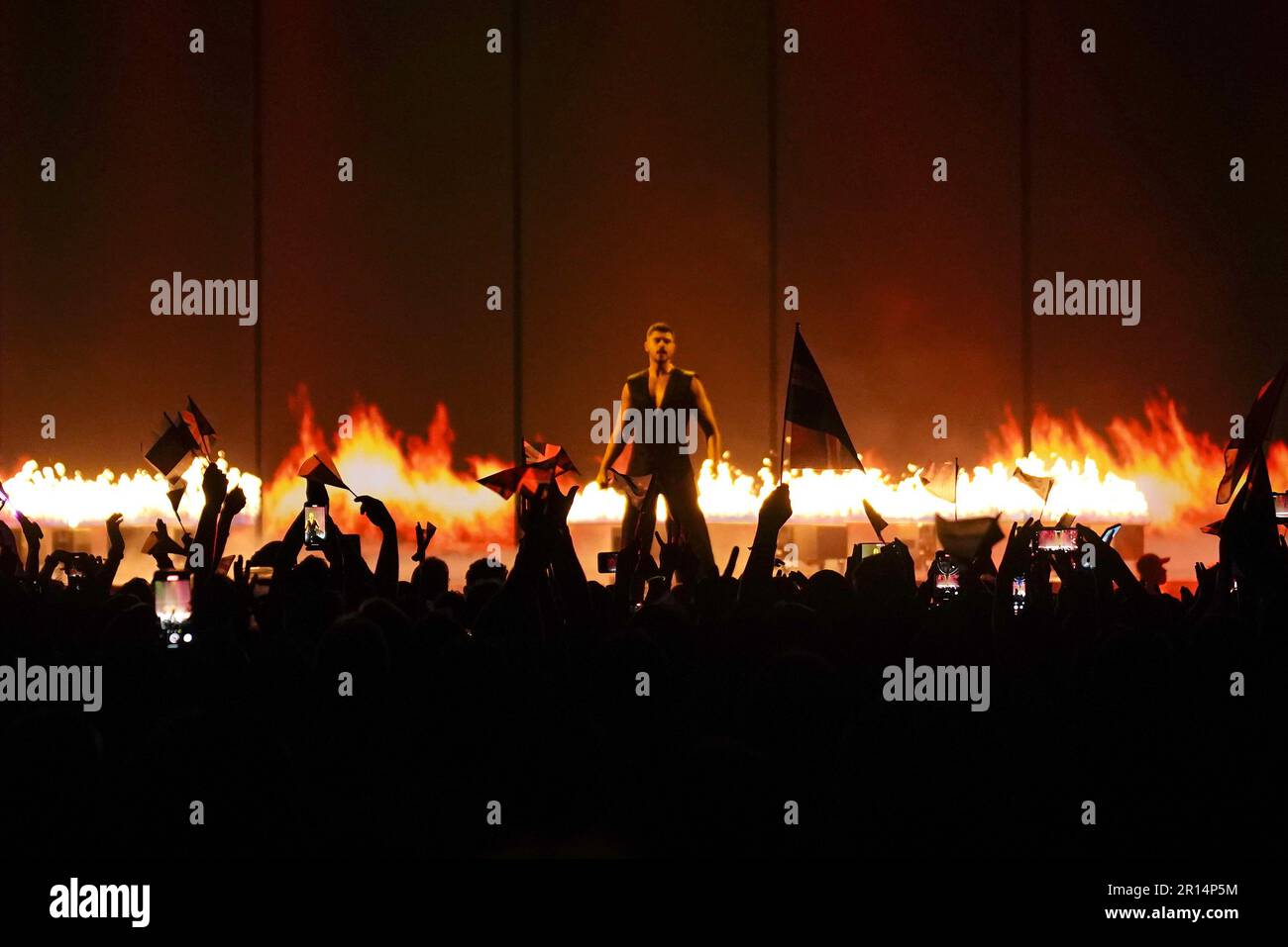 Cyprus entrant Andrew Lambrou performing during the semi-final 2 of ...
