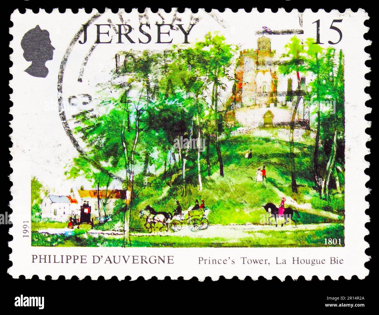 MOSCOW, RUSSIA - APRIL 08, 2023: Postage stamp printed in Jersey shows ...