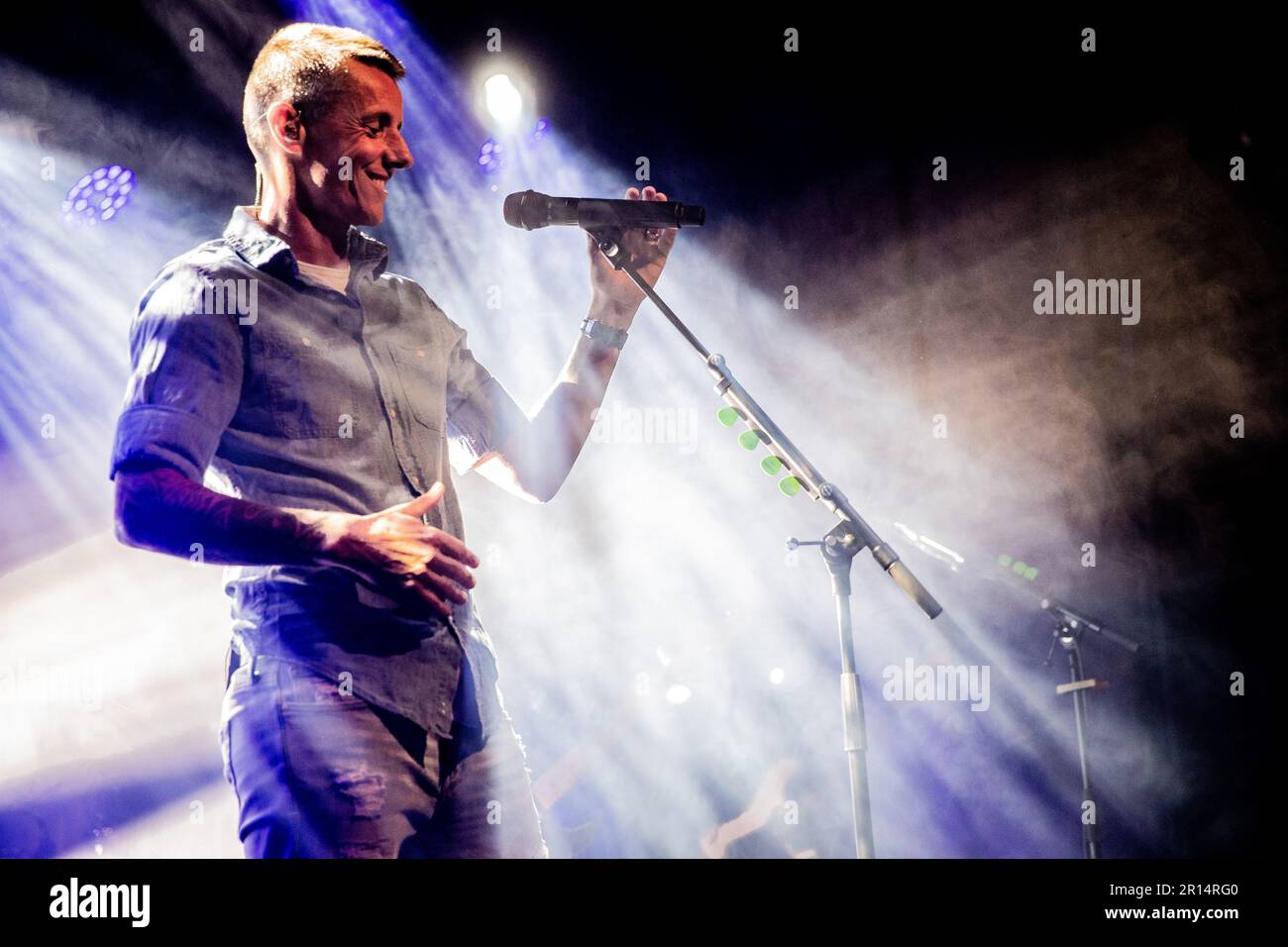 ROTTERDAM – 11/05/2023, Lead singer Sam Bettens during the concert of ...