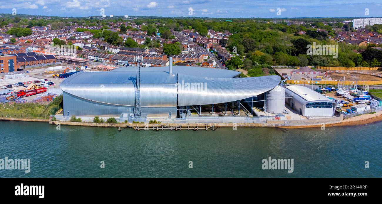 Wastewater treatment plant on the Channel coast in Southampton, England ...