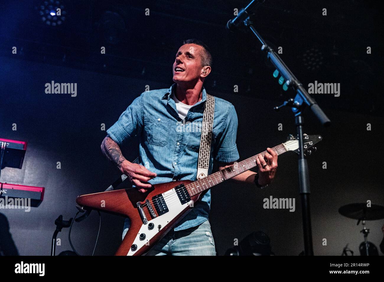 ROTTERDAM – 11/05/2023, Lead singer Sam Bettens during the concert of ...