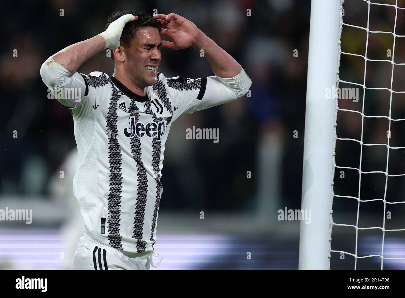 Turin, Italy. 11th May, 2023. Dusan Vlahovic of Juventus Fc looks ...
