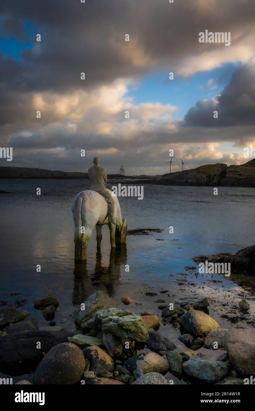 Horse sculptures in Kvalsvik, Haugesund, Norway Stock Photo - Alamy