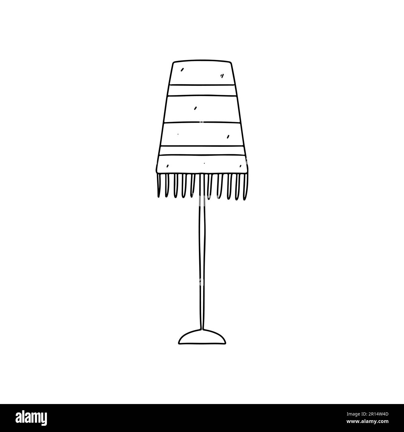 Lamp in hand drawn doodle style. Vector illustration isolated on white ...