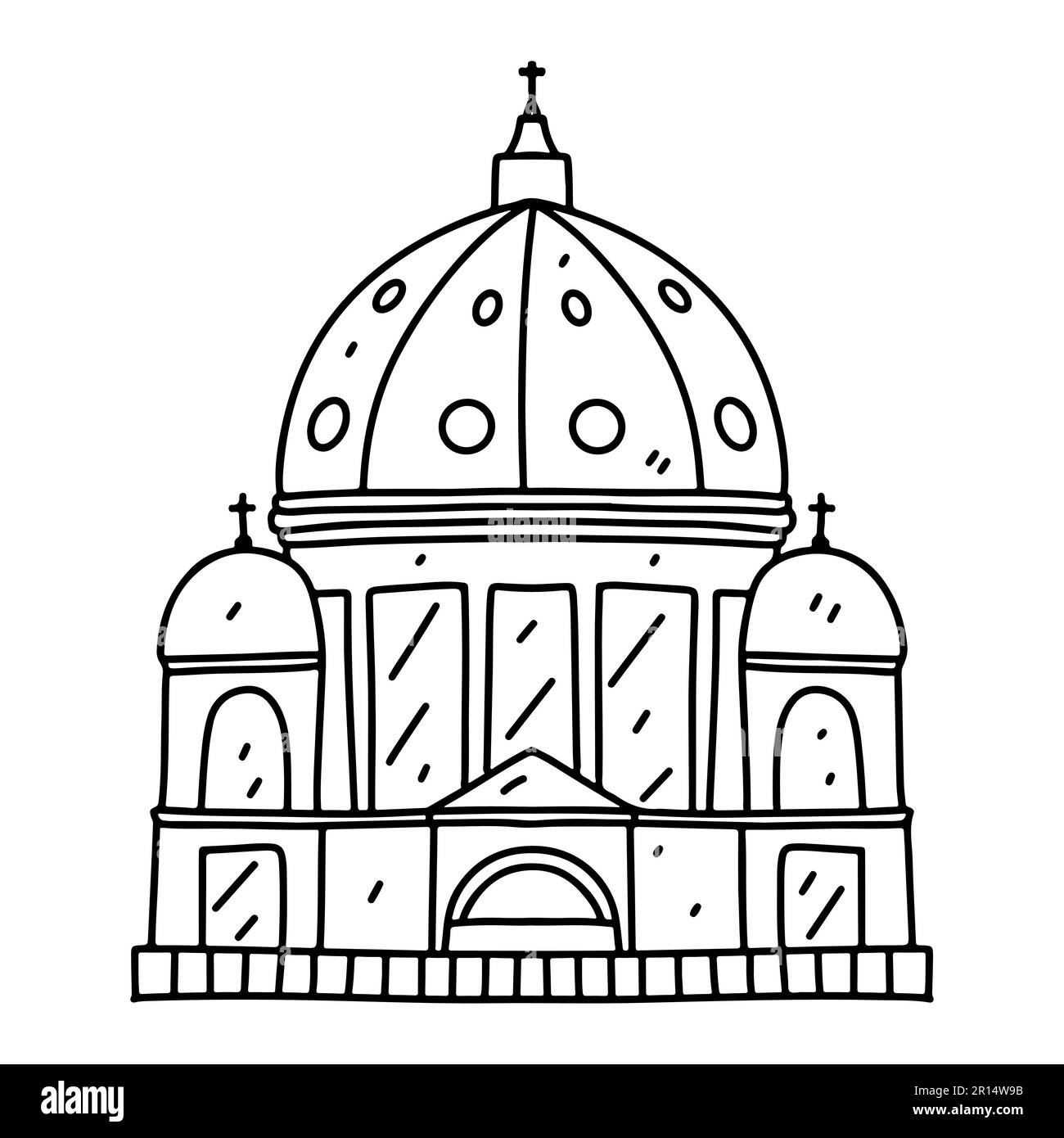 German sightseeing place doodle in hand drawn doodle style. Vector ...