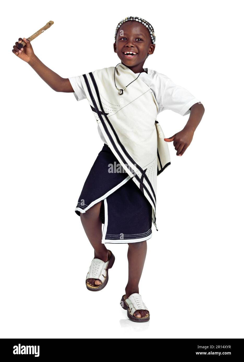 They grow up so fast. A young african boy against a white background ...