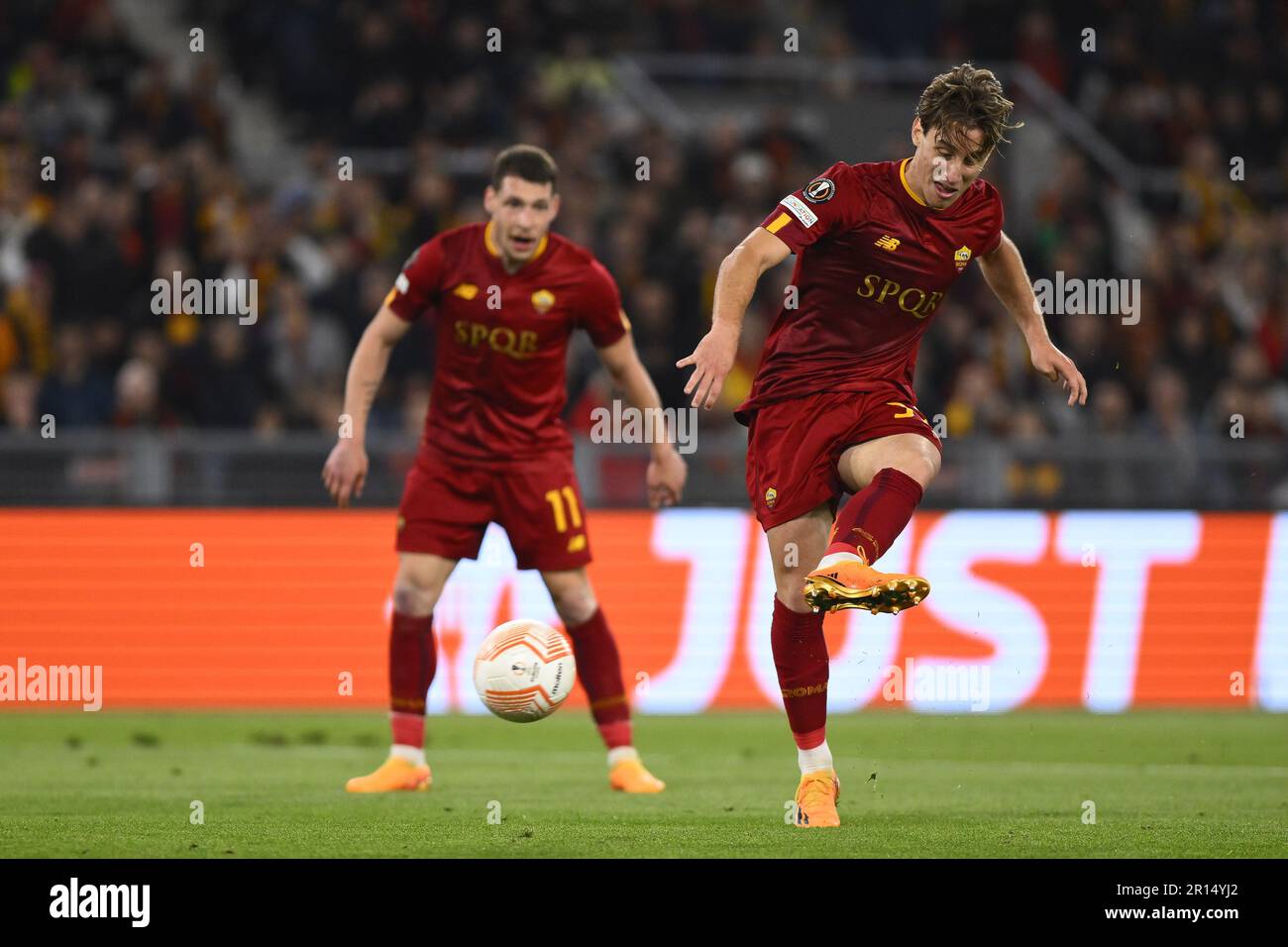 Rome, Italy. 11th May, 2023. Edoardo Bove of A.S. Roma the gol during ...