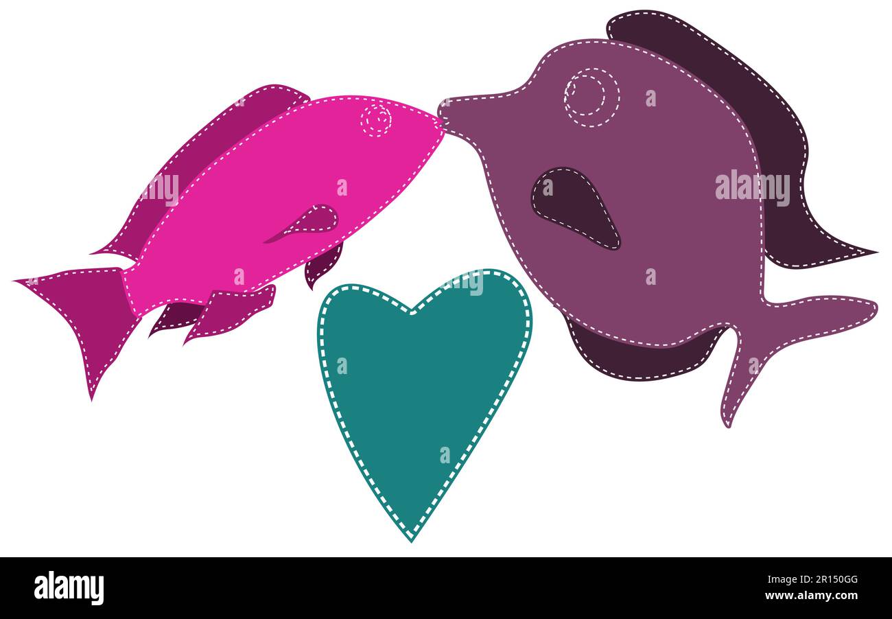 Girl kissing fish Stock Vector Images - Alamy