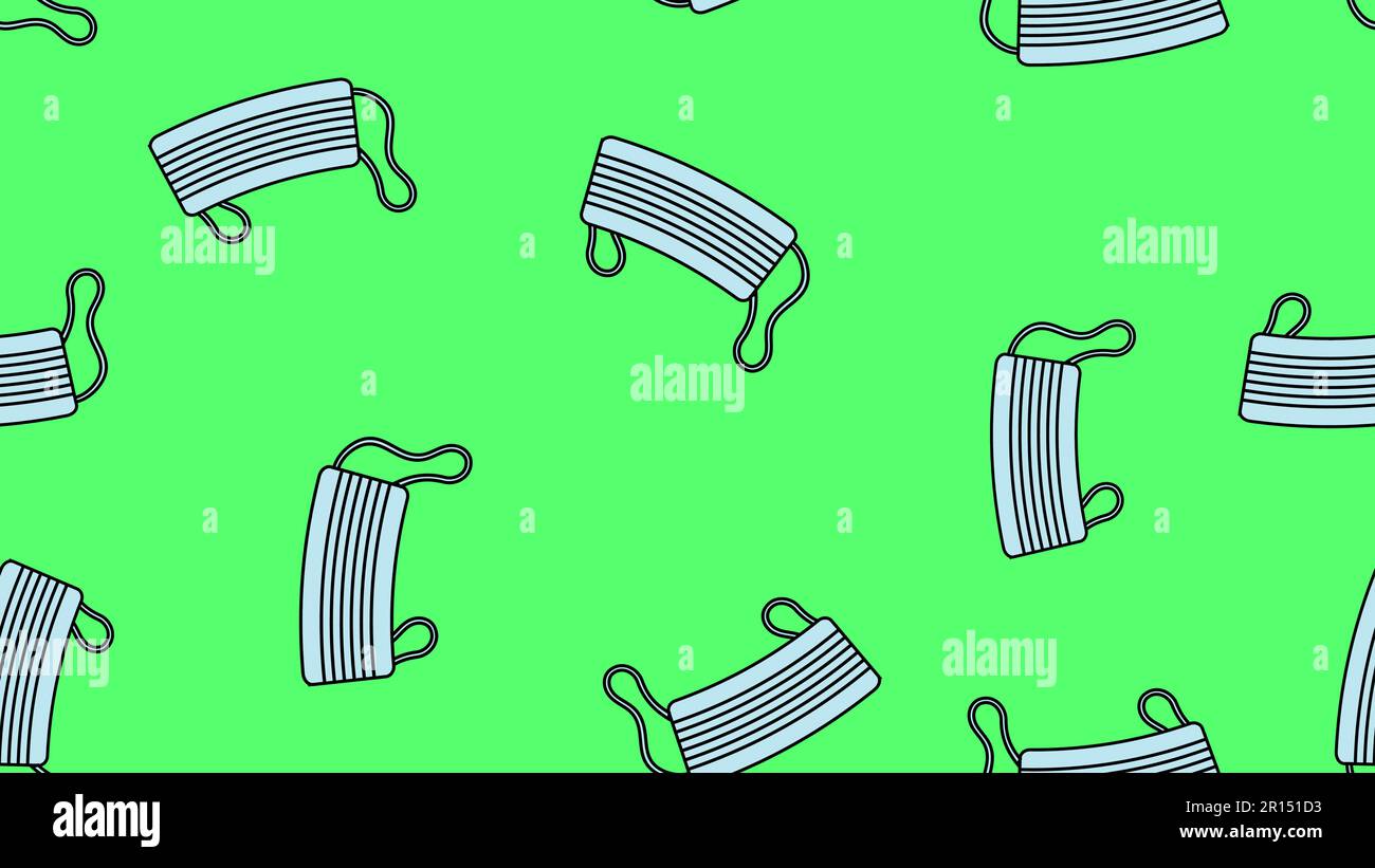 Endless seamless pattern with medical disposable masks and respiratory ...