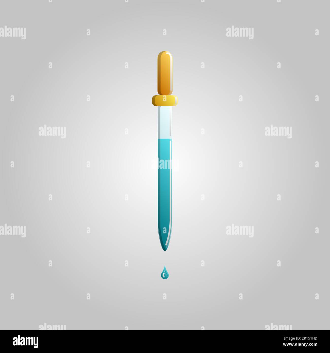 Beautiful medical icon of a glass pipette for instilling drugs into the ...