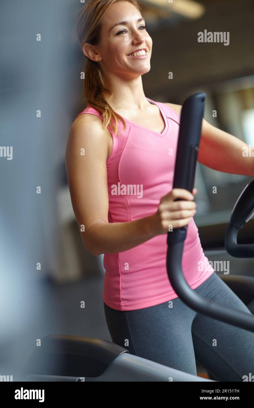 Im making great progress. A beautiful young woman working out at the ...