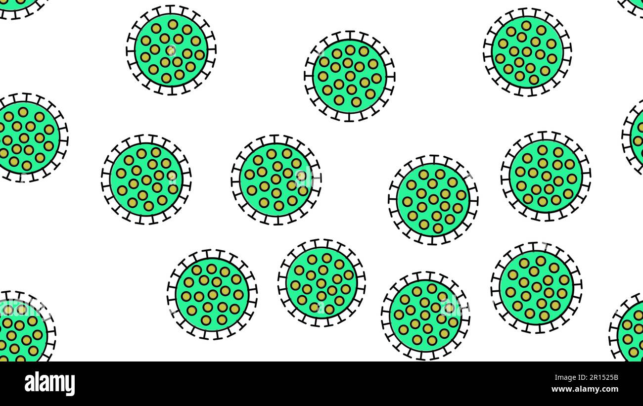 Endless seamless pattern of green dangerous infectious deadly ...