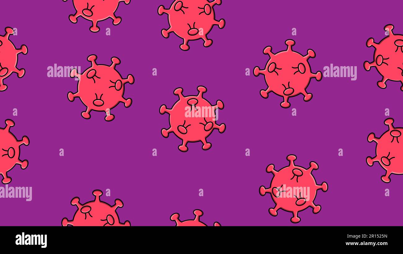 Endless seamless pattern of red dangerous infectious deadly respiratory ...